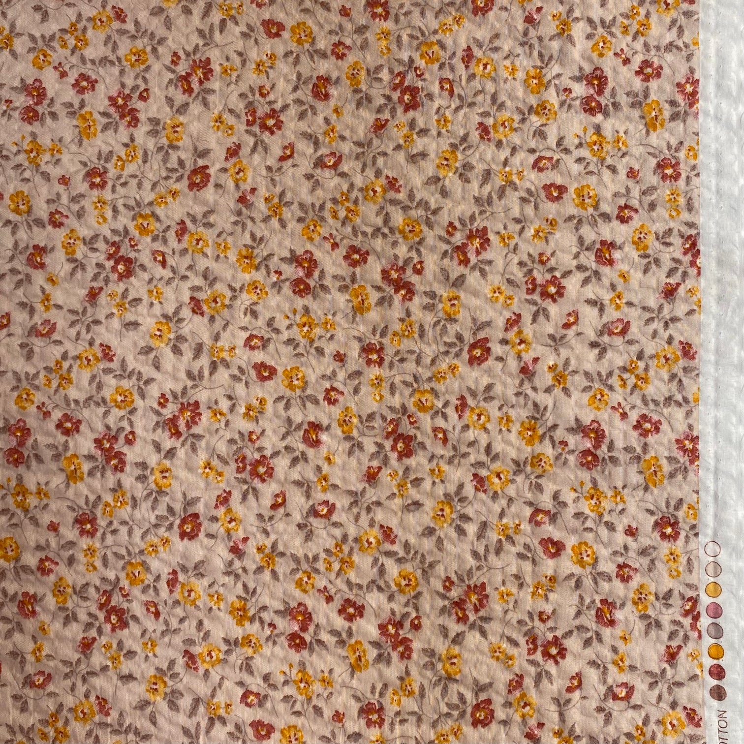 Crinkle Cotton Apricot Floral - Cotton Fabric – Mill Creations
