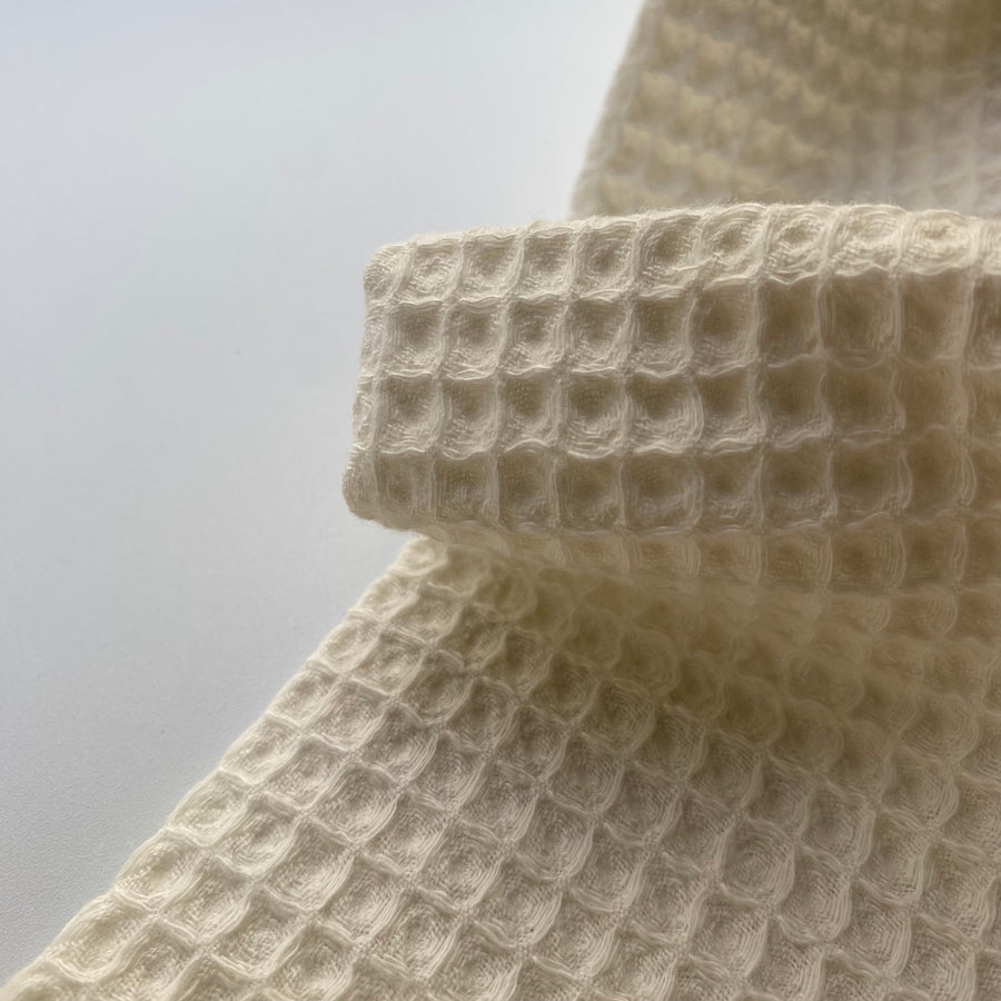 Off White Cotton Waffle - Cotton Fabric (Oeko-Tex® certified) – Mill ...
