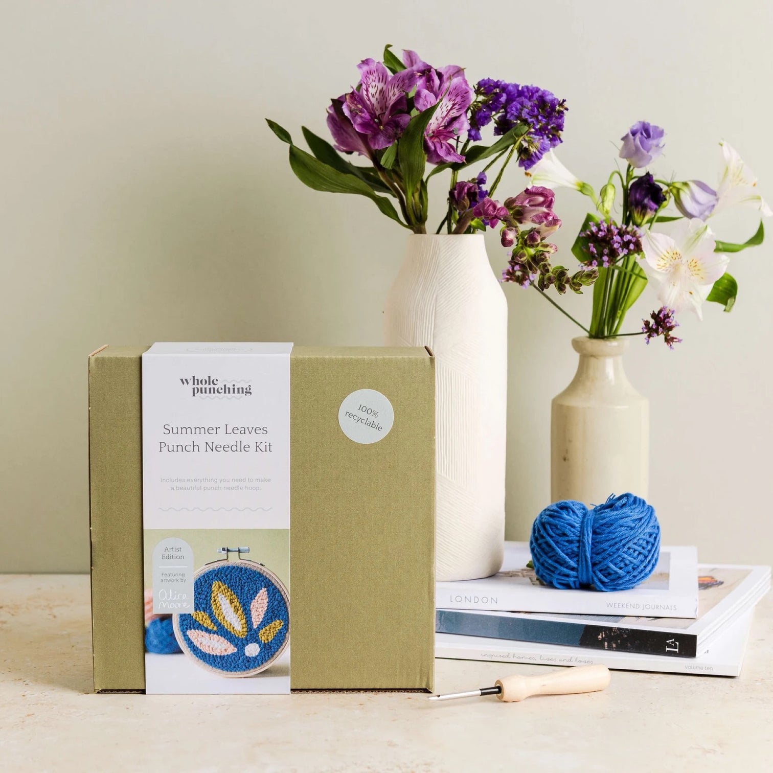 Whole Punching - Summer Leaves - Beginner Punch Needle Kit – Mill Creations