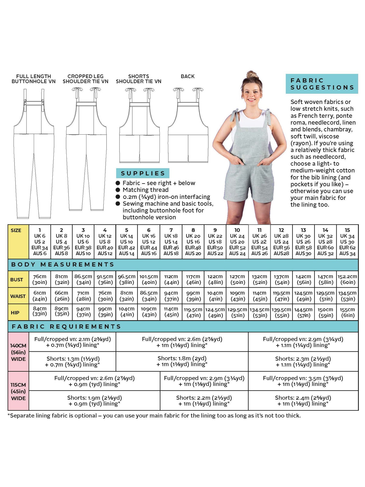 Erin Dungarees - Paper Sewing Pattern – Mill Creations